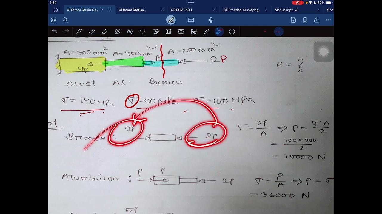Stress related numerical example 1 | Uttara University - YouTube