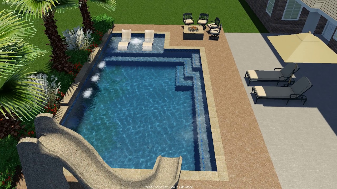 Falcon Pool Design by Backyard Amenities - YouTube