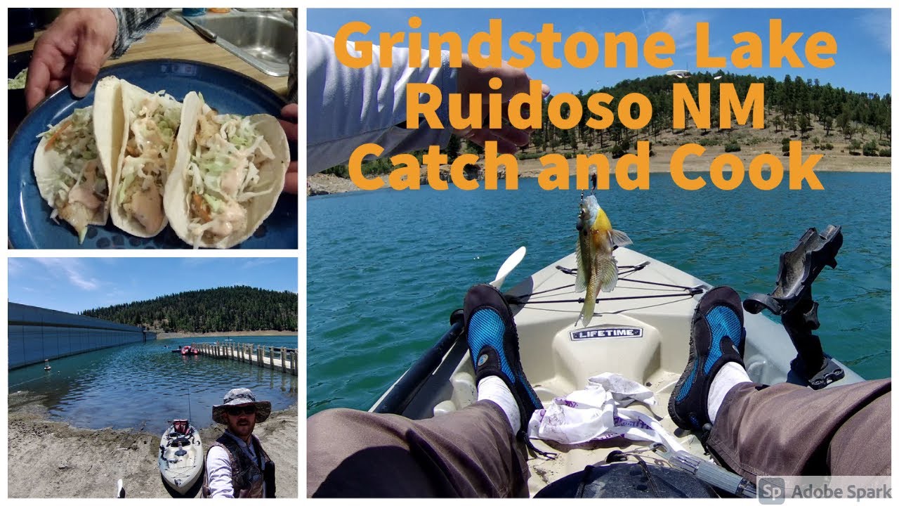 Grindstone Lake Ruidoso NM Kayak Fishing Catch and Cook - YouTube