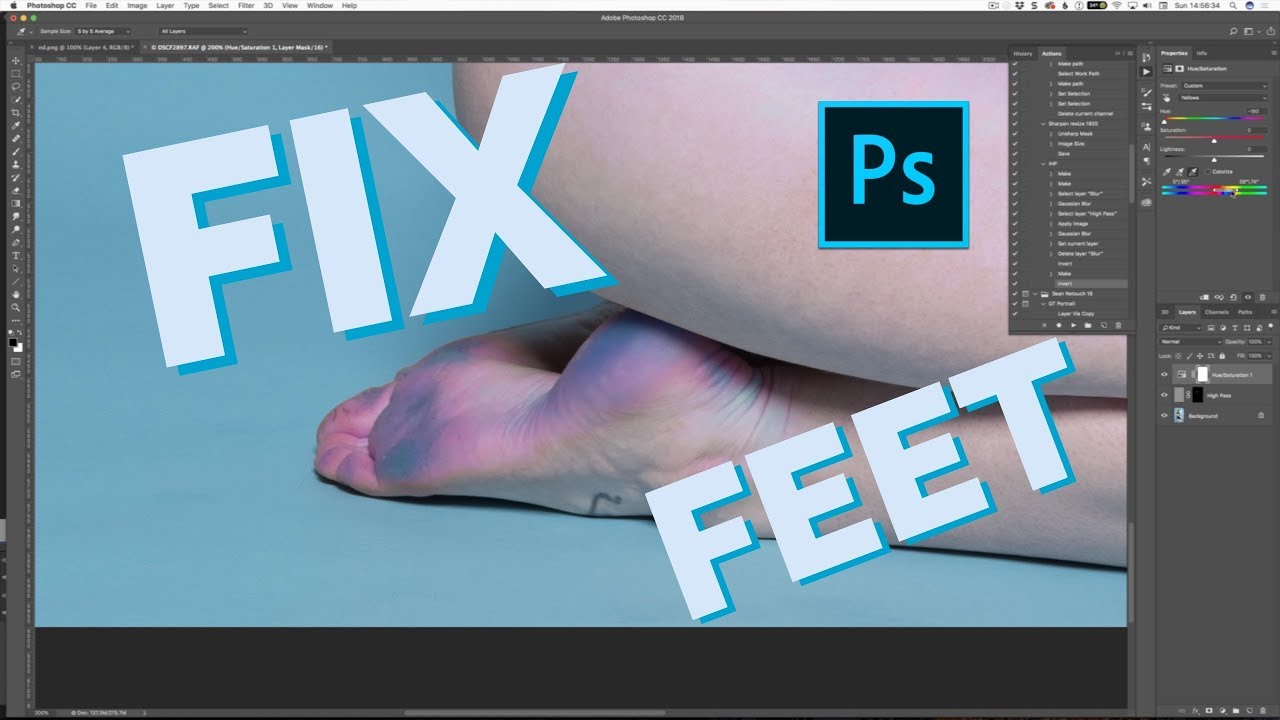 Fixing Bare Feet Color in Photoshop Quick Tip - YouTube