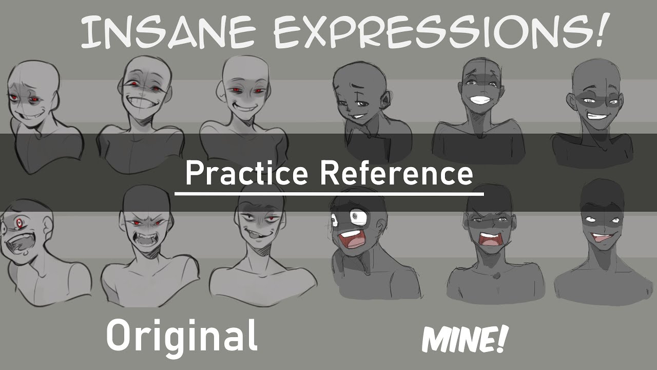 Speed Drawing Insane Expression for a character design practice - YouTube