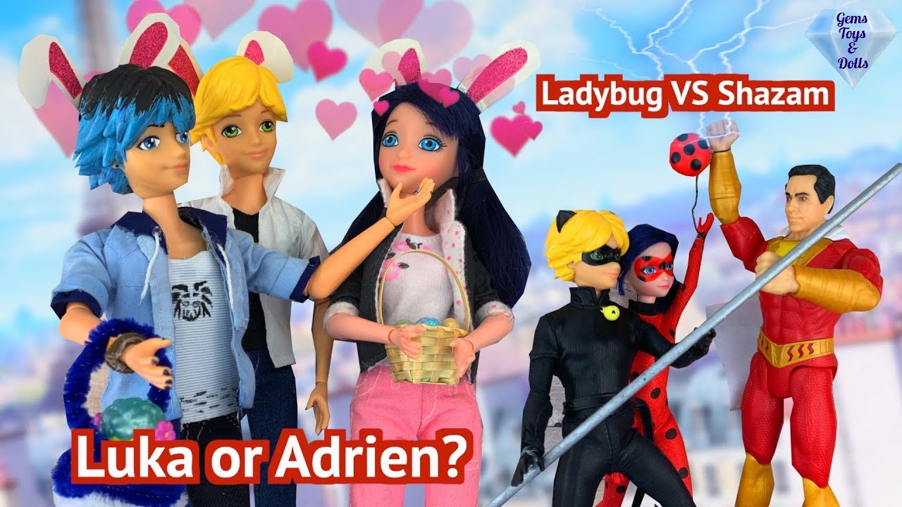 Luka or Adrien Ladybug VS Shazam! Easter Egg Hunt FULL - EPISODE ...