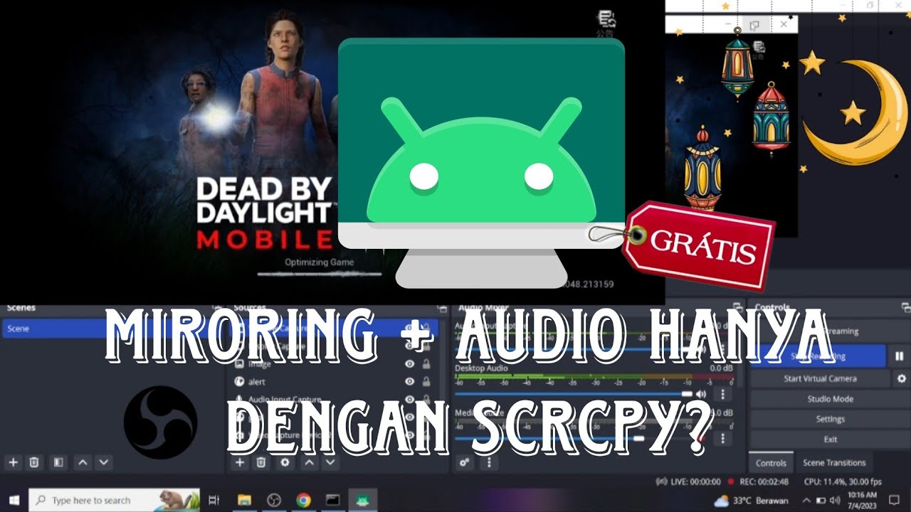 Miroring gratis hanya dengan scrcpy, no sndcpy! audio langsung masuk🔥😱 - YouTube