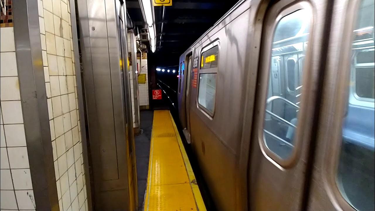 MTA NYC train|BMT Canarsie Line|Manhattan Bound R143 L train Entering and Leaving Bushwick ...