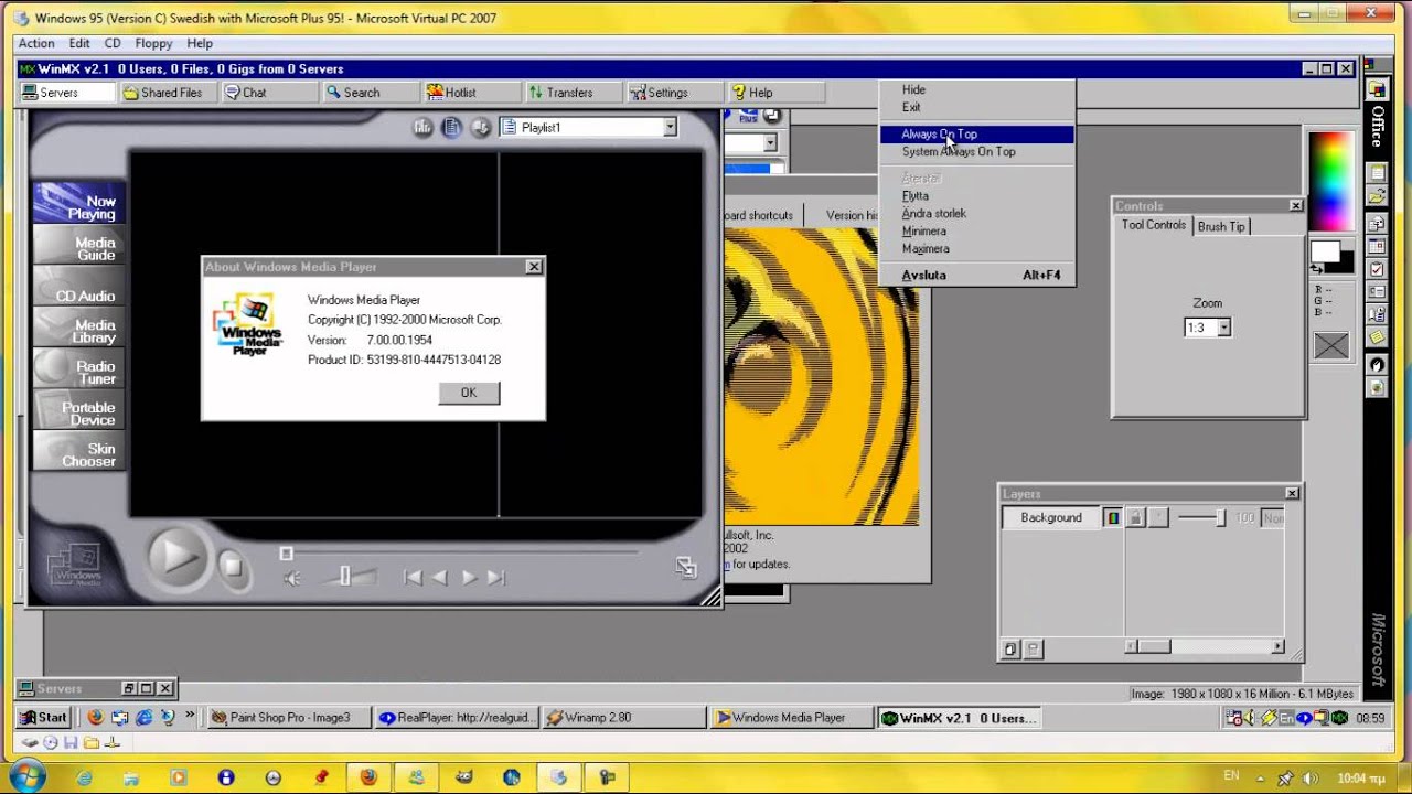 Windows 95 (Version C) Swedish with Microsoft Plus 95! in Virtual PC ...