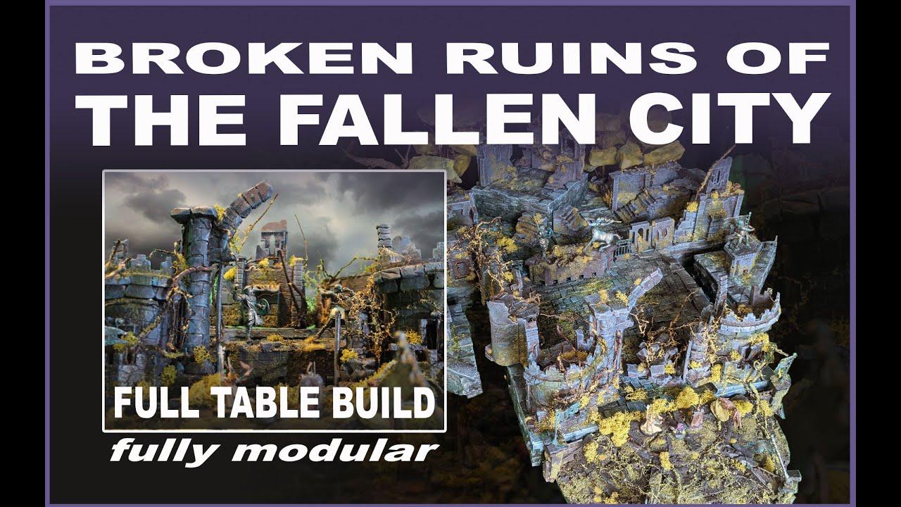 Full & Modular D&D Table Build : The Fallen City Ruins - YouTube