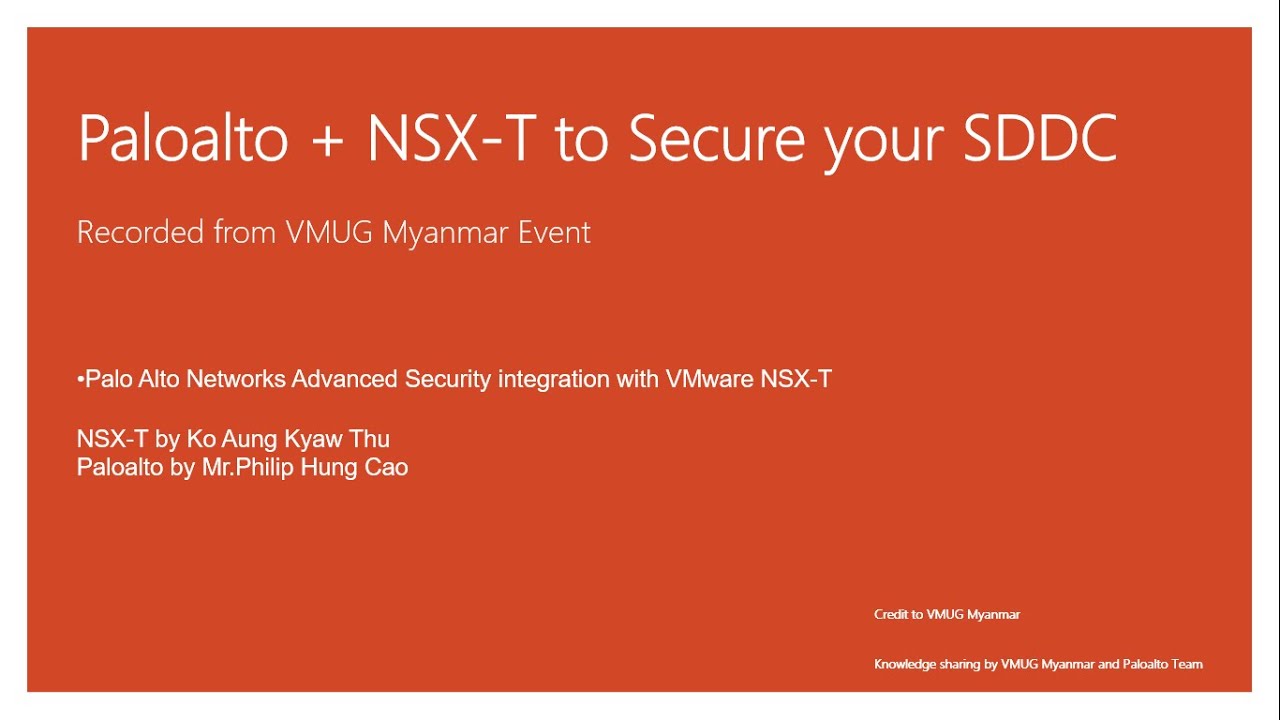 NSX-T Integrate with Paloalto Virtual Edition by VMUG Myanmar - YouTube