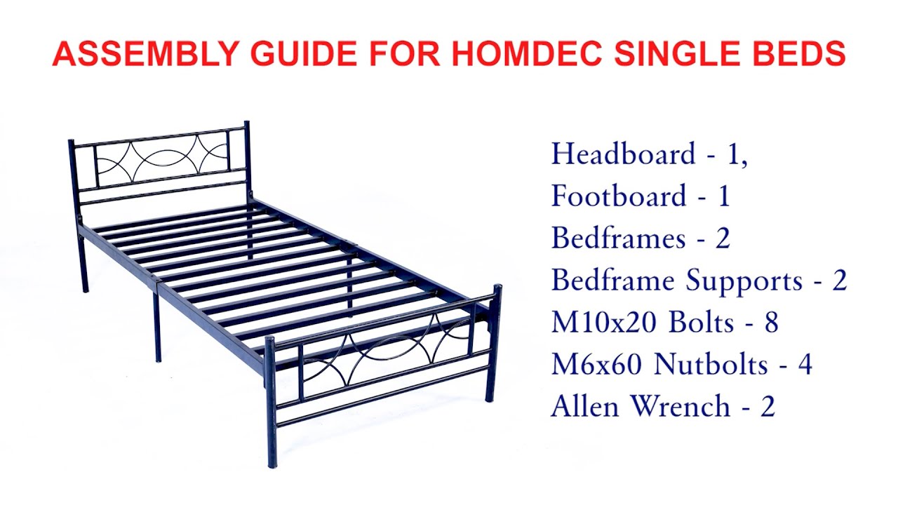 How to Assemble Homdec Single Beds | Bed Assembly | Homdec - YouTube