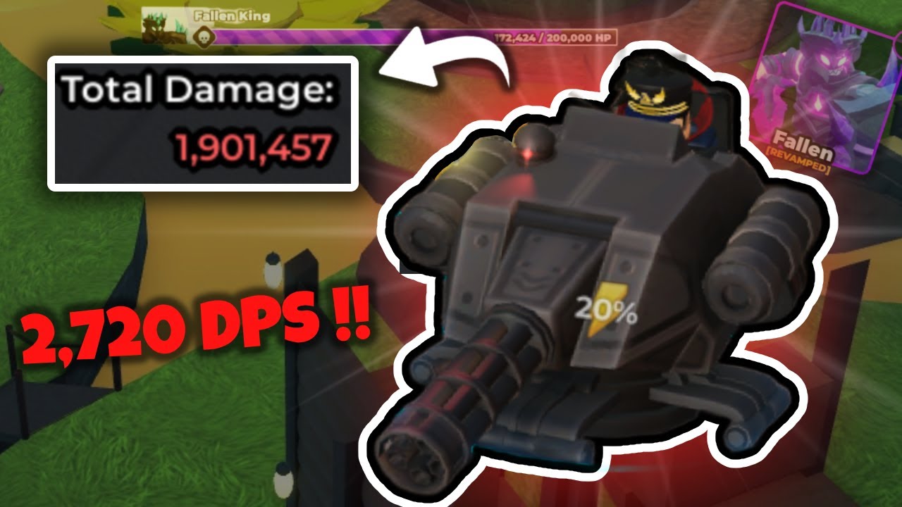 1 Gatling Gun VS REWORKED SOLO FALLEN (TDS Roblox) - YouTube