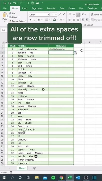 How to Trim extra spaces in Excel ️ - YouTube
