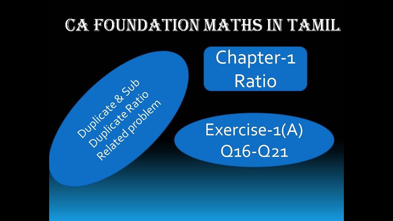 CA Foundation Maths In Tamil Chap1 Ex1 A Q16 Q21 Duplicate Ratio Sub ca-foundation-maths-in-tamil-chap1-ex1-a-q16-q21-duplicate-ratio-sub