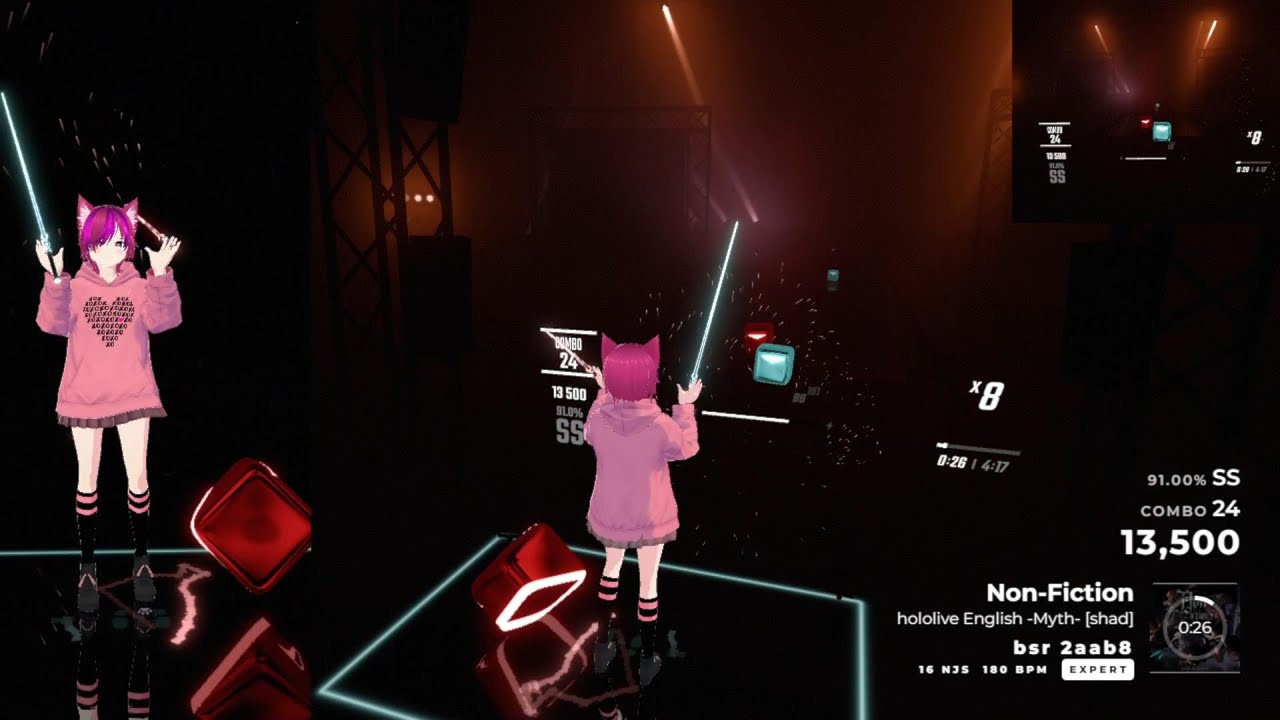 Beat Saber ビートセイバー hololive English -Myth- - Non-Fiction Expert 3点トラッキング - YouTube