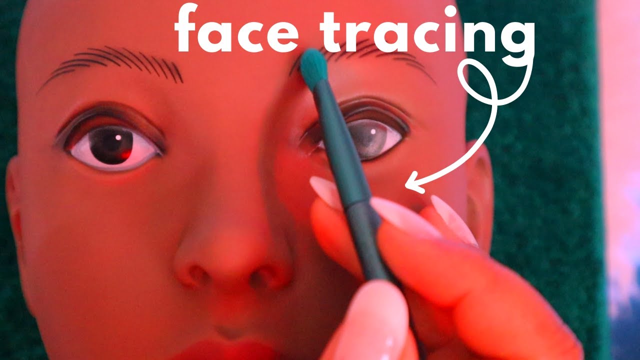 ASMR | Face Tracing on a Mannequin with Some Tapping, Face Brushing ...