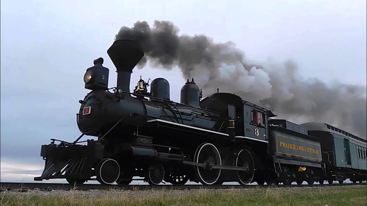 134 Year Old Prairie Dog Central Steam Train w/ Wooden Coaches and ...
