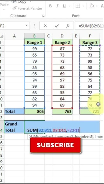 Autosum in Excel - Learn how to add multiple ranges in excel - YouTube