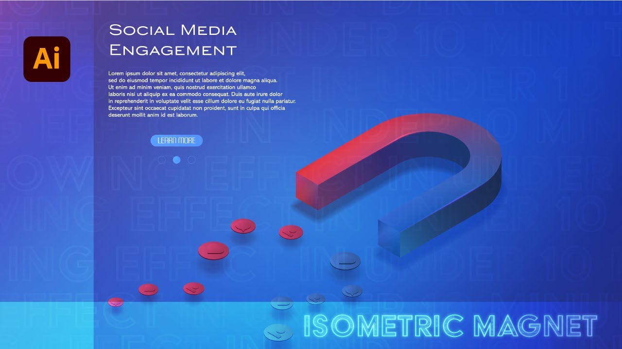 Drawing isometric magnet in Adobe Illustrator. Speed art - YouTube