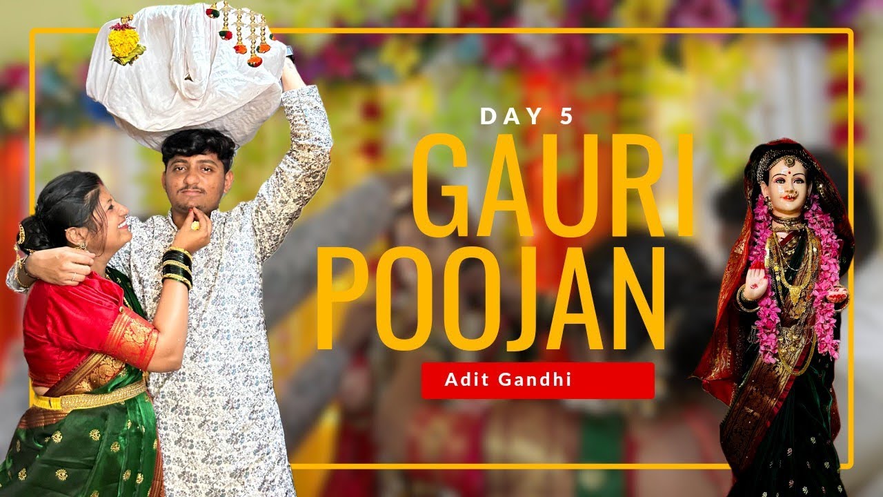 Day 5🩷 ganpati utsav: Gauri Poojan Highlights with Adit Gandhi 🤍 - YouTube
