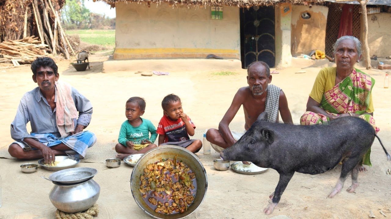 PIG MEAT RECIPE \\ BY TRIBE GRANDMOTHER \\ PORK MEAT COOKING PROCESS ...