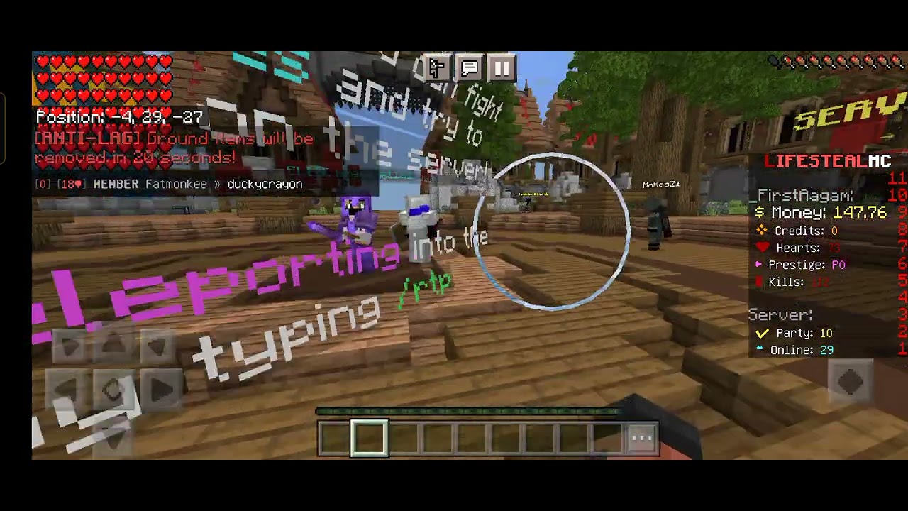 introducing a lifesteal server. Minecraft bedrock/Java 1.19. version ...