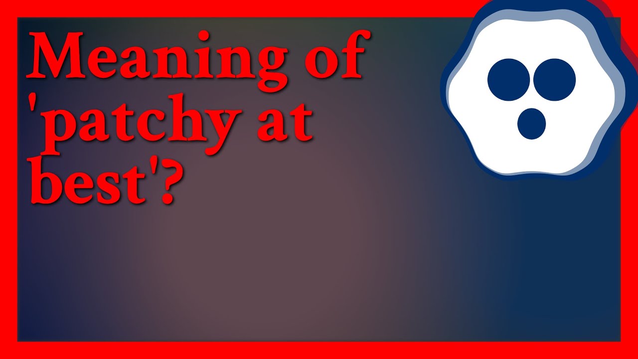 Patchy is to describe their initiatives as only covering some small ...