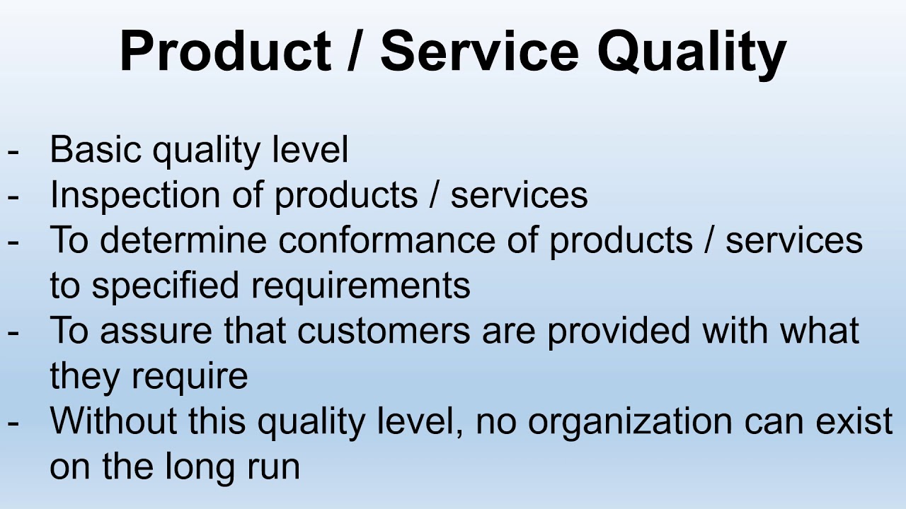 LEVELS OF QUALITY IN THE ORGANIZATION - YouTube