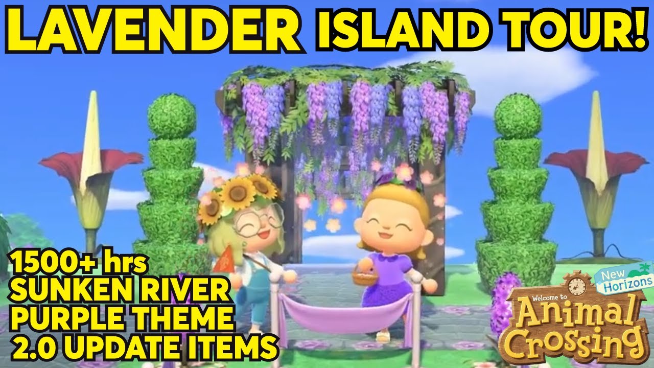 AMAZING PURPLE THEMED ISLAND! Animal Crossing Island Tour - Lavender ...
