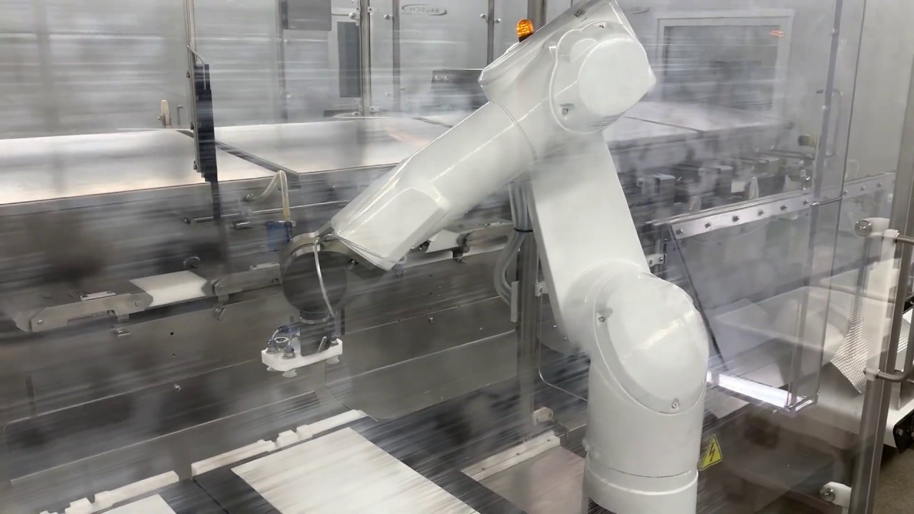 Bausch carousel IV Bag Filler running a homing cycle - YouTube