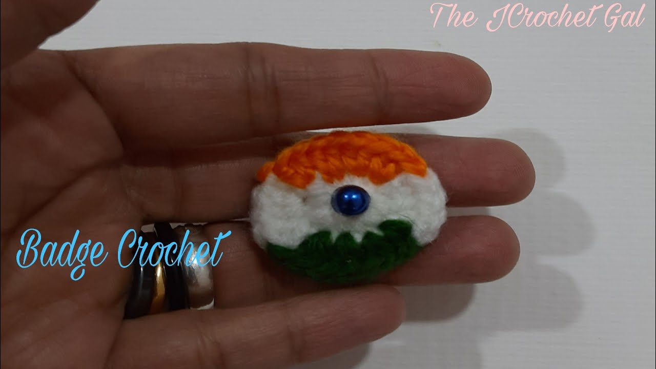 India Flag Button Pin Badge Crochet|Tricolor|Republic day school ...