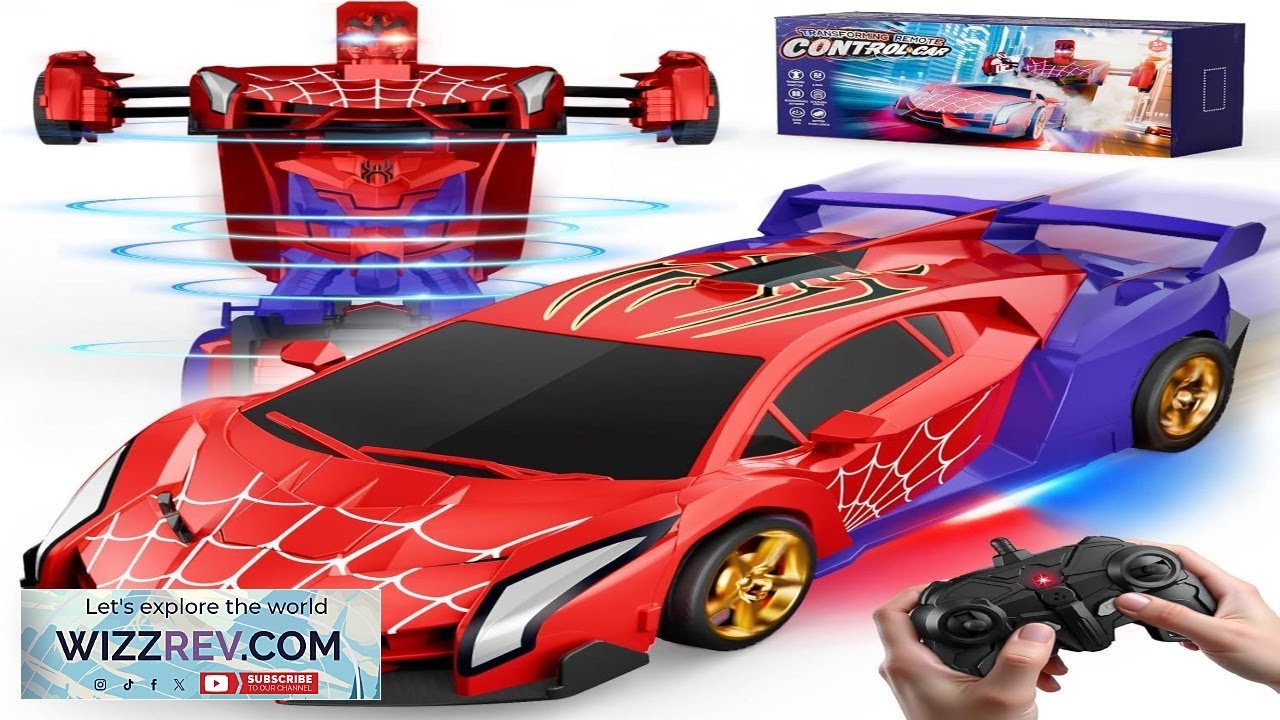 Spider Transform RC Cars Toys with Eye & Underbody Lights 2.4GHz Remote ...