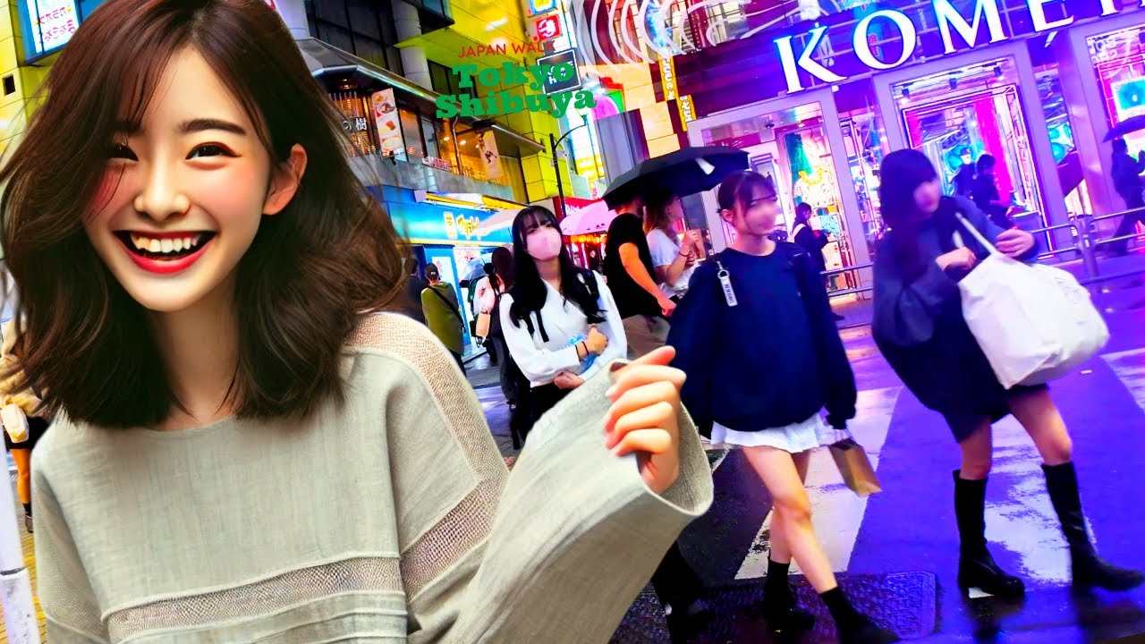 Tokyo Shibuya🐶Night Train♪💖4K non-stop 1 hour - YouTube