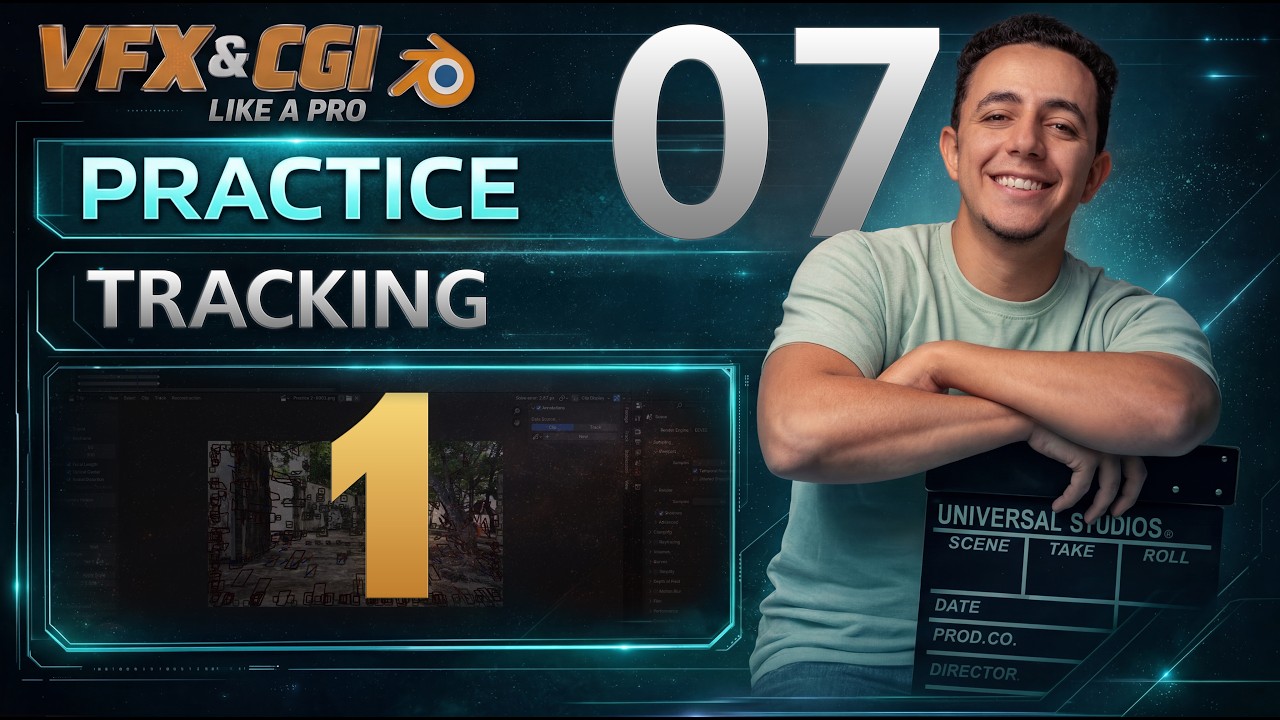 07-Tracking practice part 1 - VFX like A Pro Course Blender🔥| الحلقة 7 ...