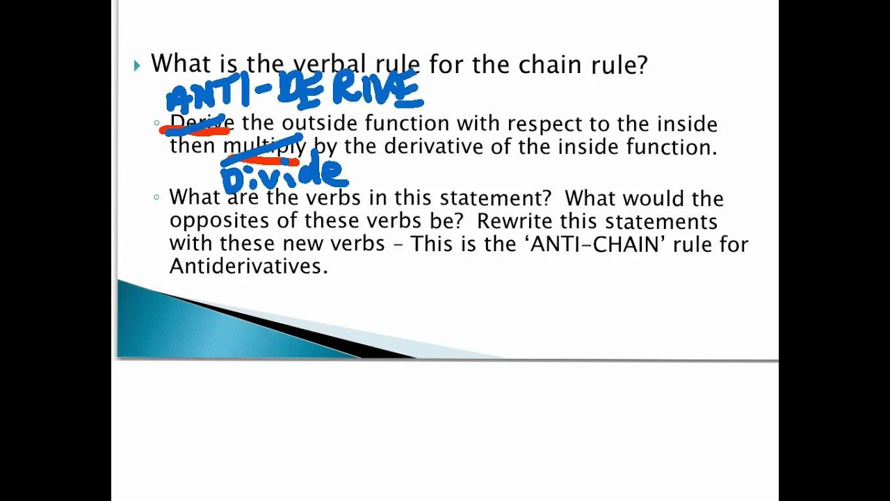 Anti derivatives and the Anti-Chain Rule - YouTube