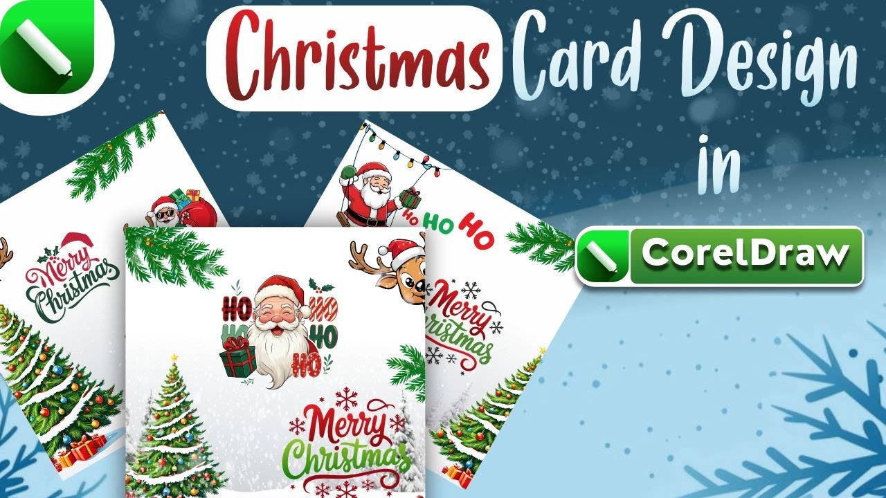 Christmas Card Design in CorelDraw | CorelDraw Design Ideas | Social ...