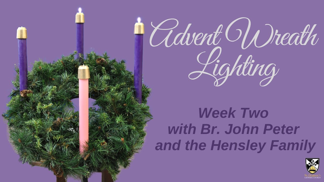 Advent Wreath Lighting Week Two - YouTube