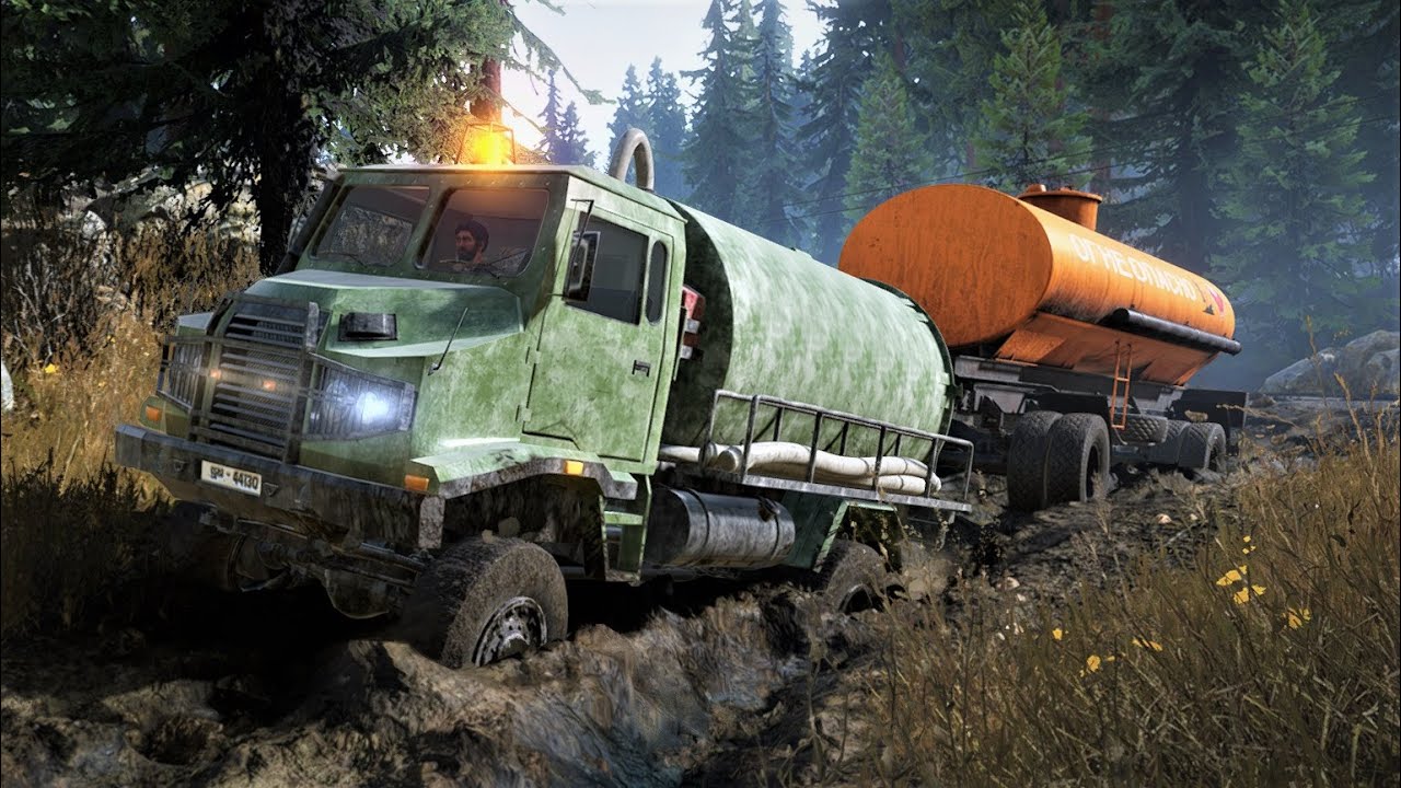 SnowRunner - UniCOLT Truck 4x4 Fuel Tanker + Trailer Tanker - Driving ...