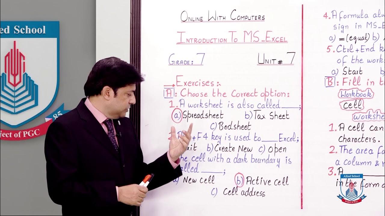 Class 7 - Computer Studies - Chapter 7 - Lecture 6 Exercises: A, B and C - Allied Schools - YouTube