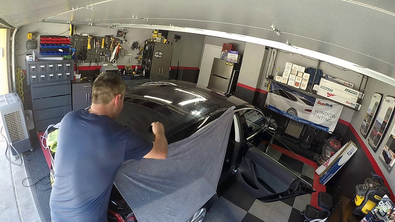 2019 Tesla Model 3 Window Tinting Rear Window One Piece - YouTube