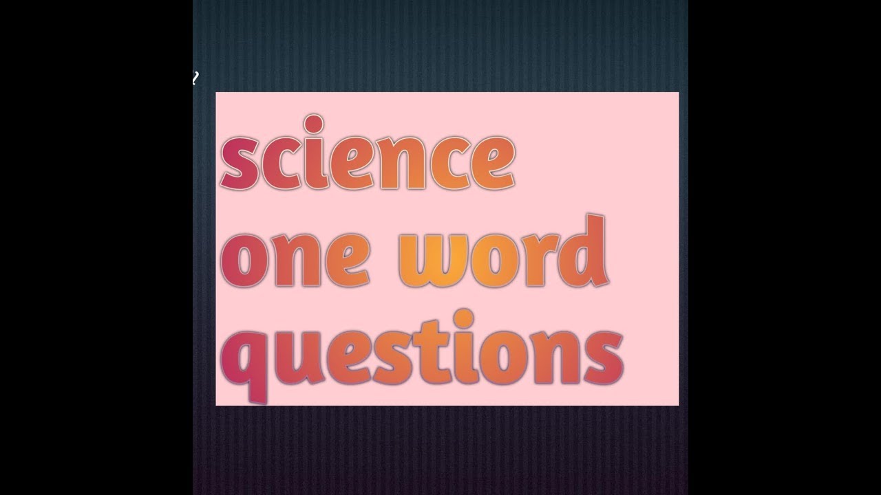 Science One word Questions//Competitive exam//Tnpsc// - YouTube