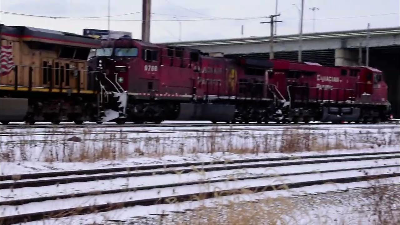 CP(#9379) West Bound Freight Train Engine, Heading Into the Bensenville Intermodal Terminal Dec ...