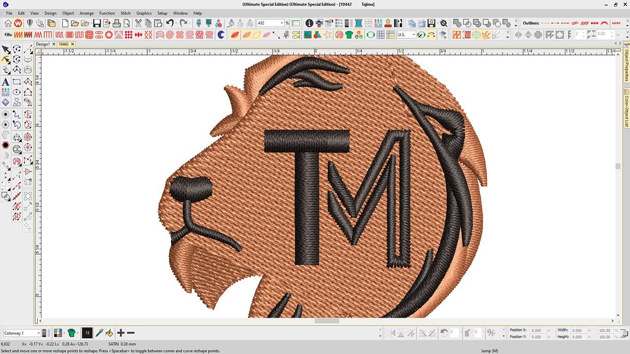 Lion TM Embroidery logo - YouTube