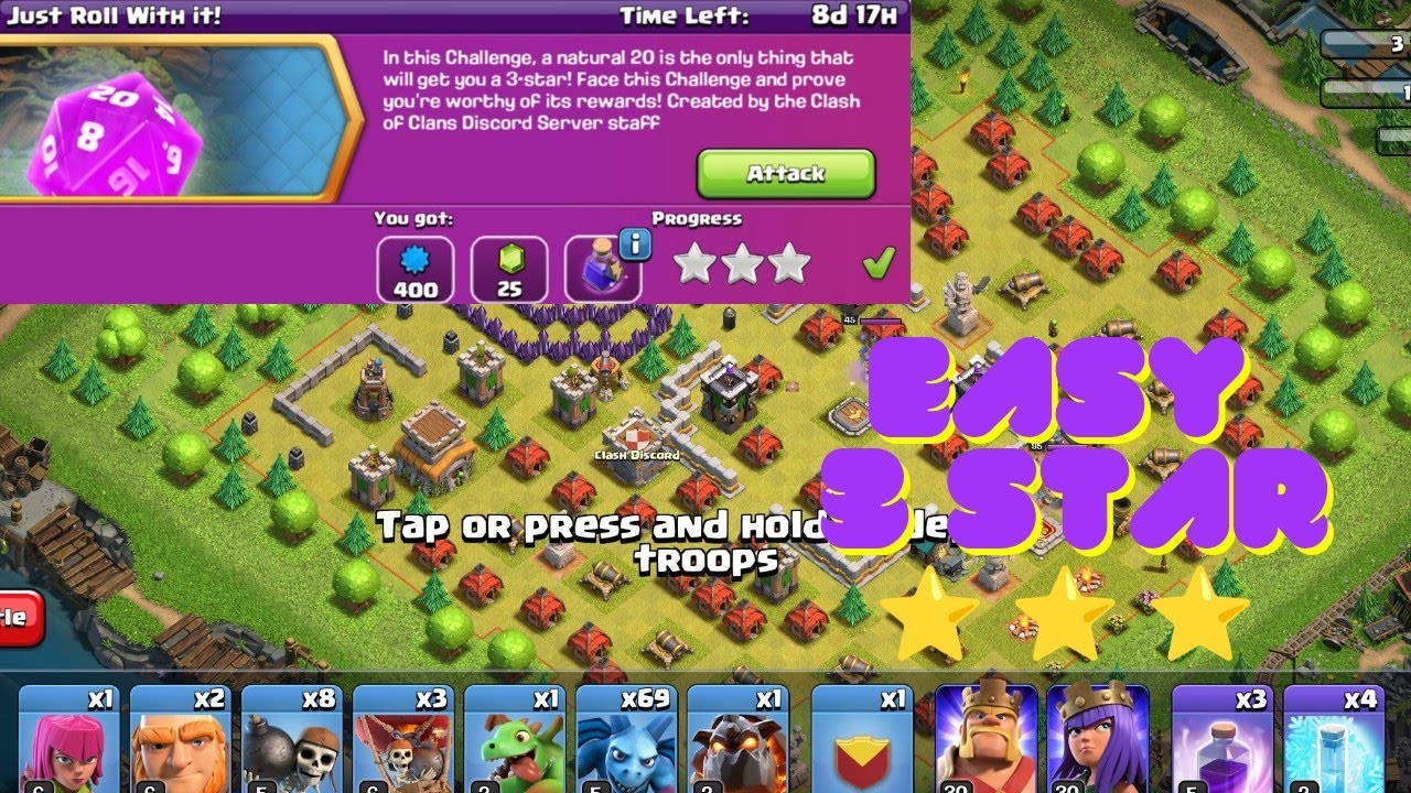 Clash of clans: Just Roll With it! Challenge | Easy 3 star | #dkjag # ...