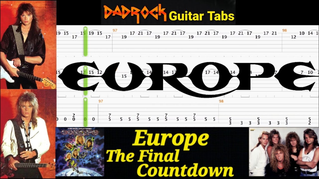 The Final Countdown - Europe - Guitar + Bass TABS Lesson - YouTube