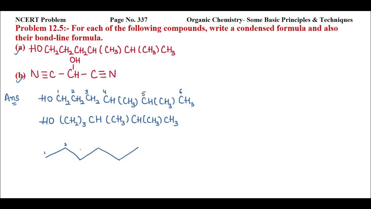 For each of the following compounds, write a condensed formula and also ...