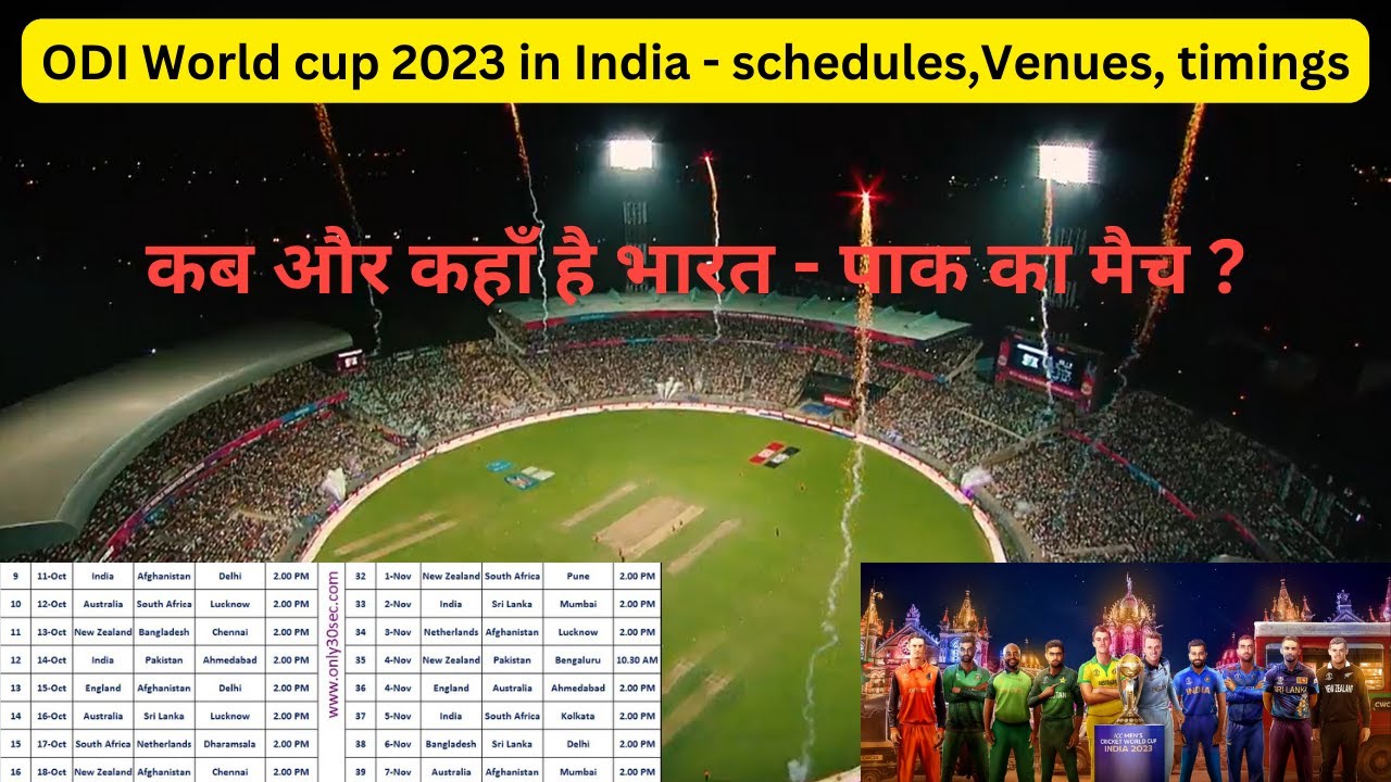 ICC ODI Men's world cup 2023 India - YouTube