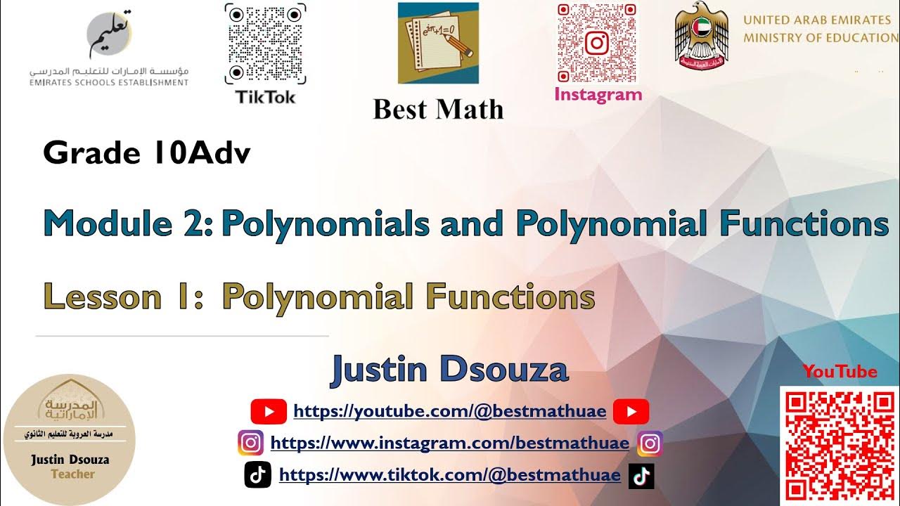 G10 M2L1 Polynomial Functions Complete Lesson - YouTube