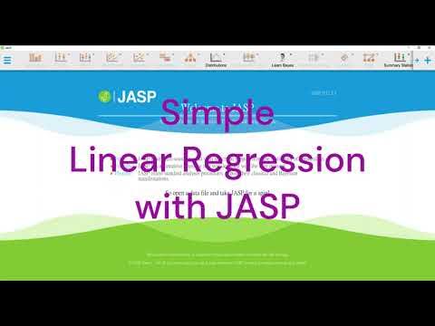 Simple Linear Regression with JASP - YouTube