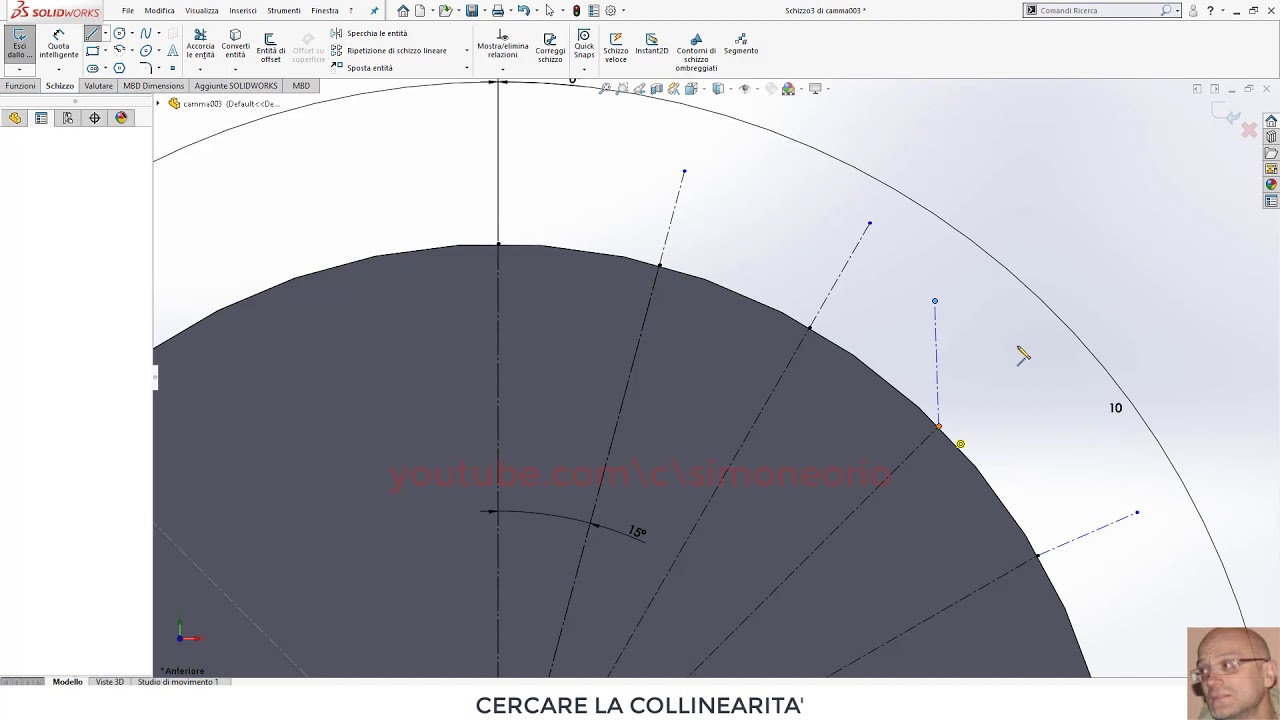 Come cercare la collinearità in SolidWorks - YouTube