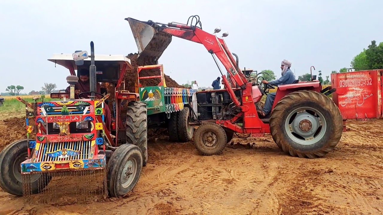 Jcb Loader Fully Loading Mud in Messi Tractor with Trolly - YouTube