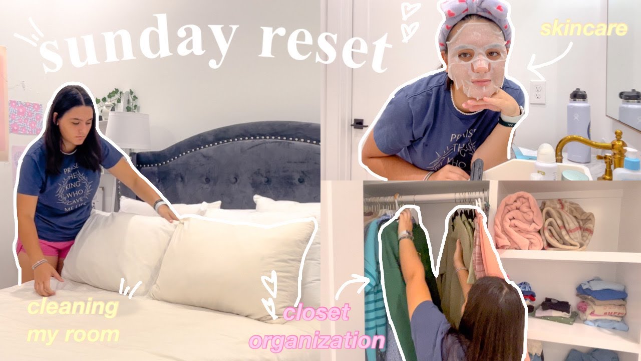 sunday reset routine//cleaning my room, preparing for the next week ...