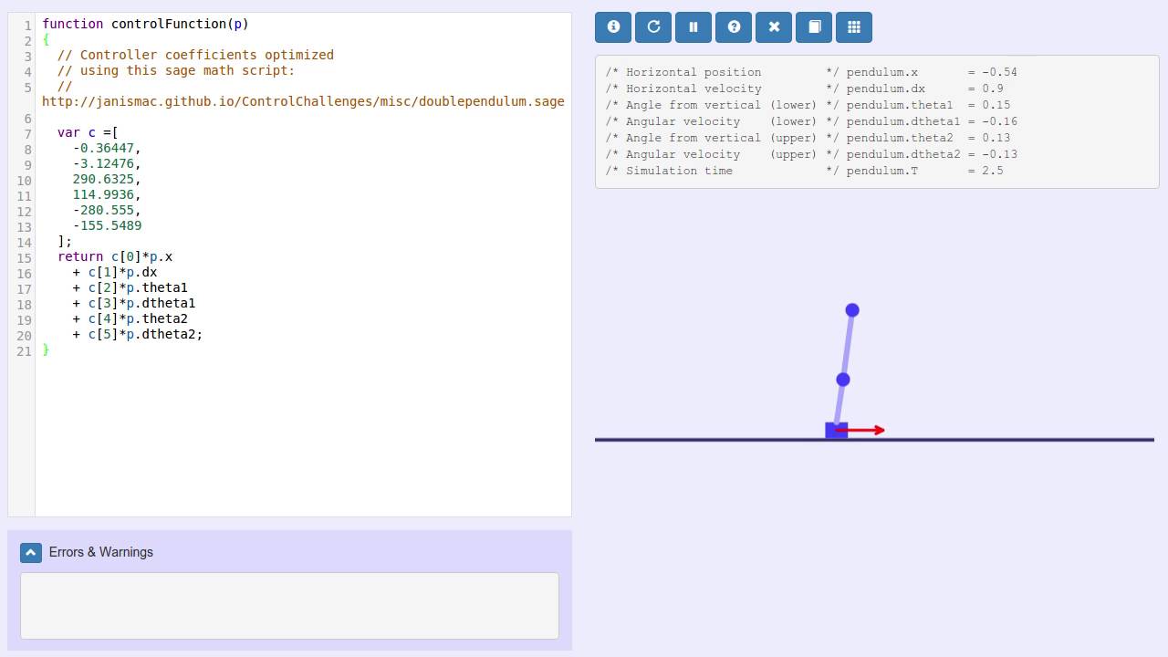 Control Challenges Double Pendulum - YouTube